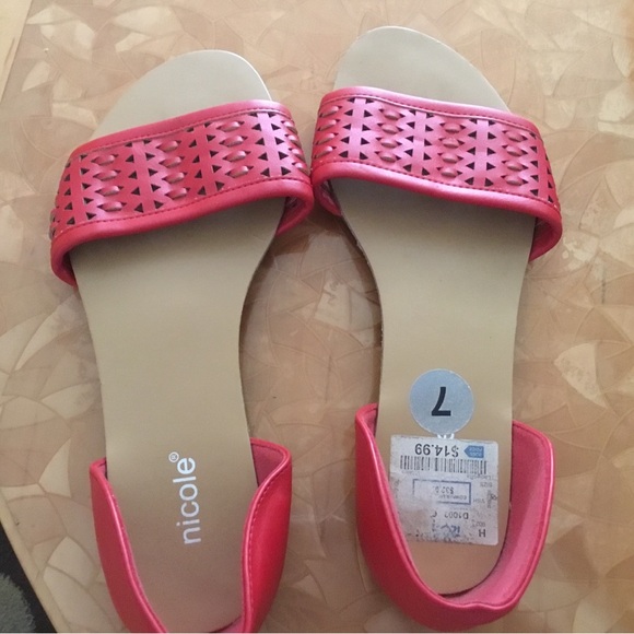 Nicole | Shoes | Nicole Womens Red Opentoe Sandals | Poshmark